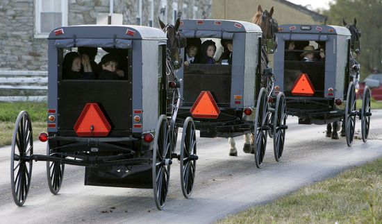 Amish Children Ride Funeral Procession Sisters Editorial Stock Photo ...