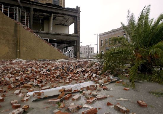 Bricks Litter Parking After Wall Collapsed Editorial Stock Photo ...