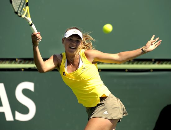 Caroline Wozniacki Denmark Returns Shot Kaia Editorial Stock Photo ...