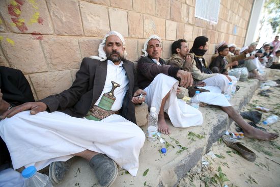 Yemeni Men Enjoy Chewing Qat Mild Editorial Stock Photo - Stock Image ...
