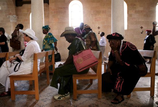 Anglican Faithful Pray Inside Church Capernaum Editorial Stock Photo ...