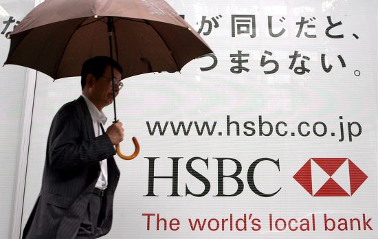 Japanese Businessman Walks Past Hsbc Building Editorial Stock Photo ...