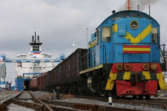 Train Rolls Onboard Railway Ferry Prepares Editorial Stock Photo ...