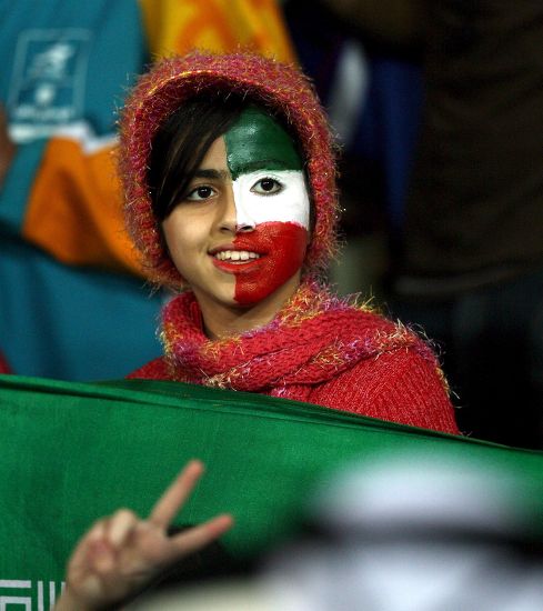 Iranian Girl Painted National Colours On Editorial Stock Photo - Stock ...