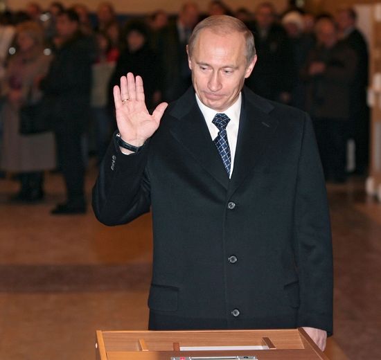 Russian President Vladimir Putin Makes Gesture Editorial Stock Photo ...