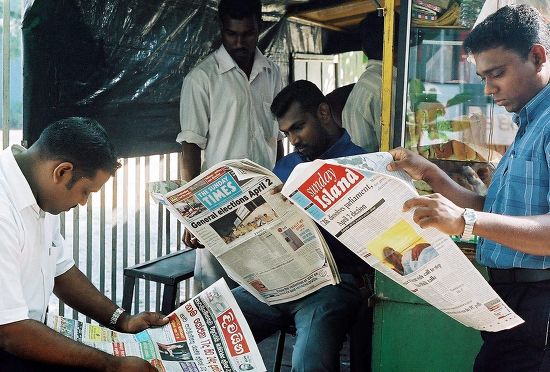 Office Workers Immersed Sunday Edition Newspapers Editorial Stock Photo ...