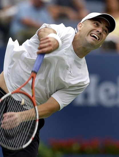 Andre Agassi Us Serves Alex Corretja Editorial Stock Photo - Stock ...