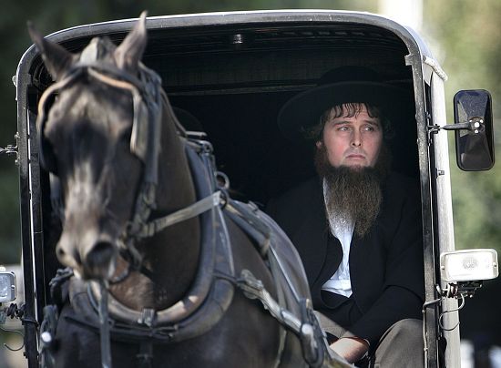 Amish Man Rides Buggy Funeral Procession Editorial Stock Photo - Stock ...