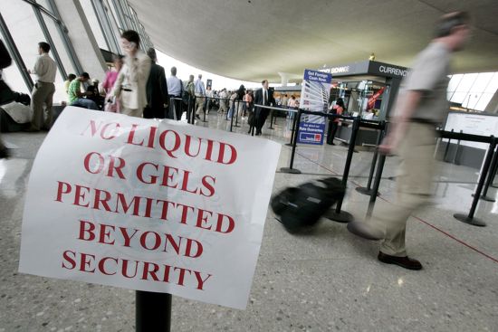 Signs Warn Passengers Throw Away Liquids Editorial Stock Photo - Stock ...