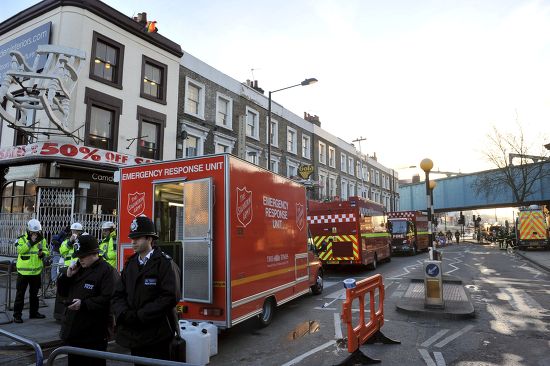 Police Officers Form Cordon Around Affected Editorial Stock Photo ...