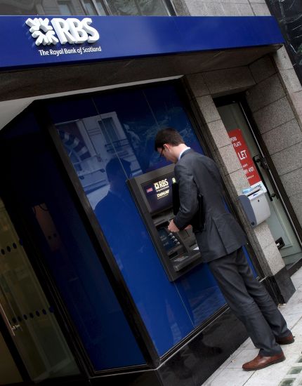 Customer Uses Atm Machine Rbs Bank Editorial Stock Photo - Stock Image ...