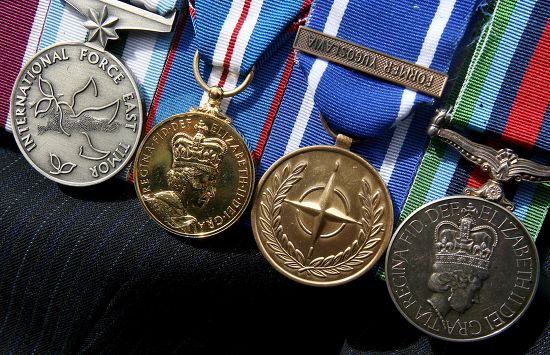 British Service Good Conduct Medals Pinned Editorial Stock Photo ...