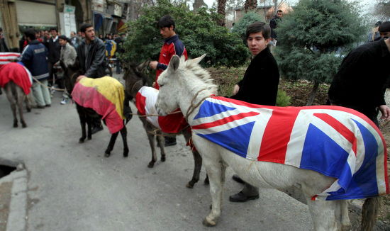 Protesters Brought Five Donkeys German British Editorial Stock Photo ...