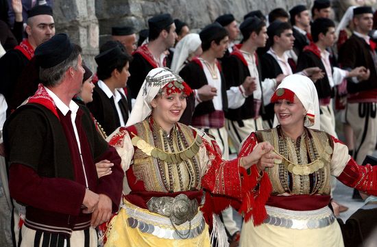 Macedonians Dressed Old Traditional Dresses Dance Editorial Stock Photo ...