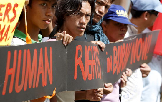 Filipino Protesters Display Their Banner Rally Editorial Stock Photo ...