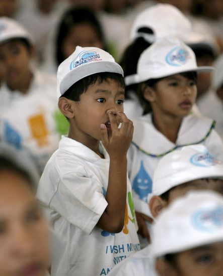 Filipino School Boy Reacts During Event - Foto de stock de contenido ...