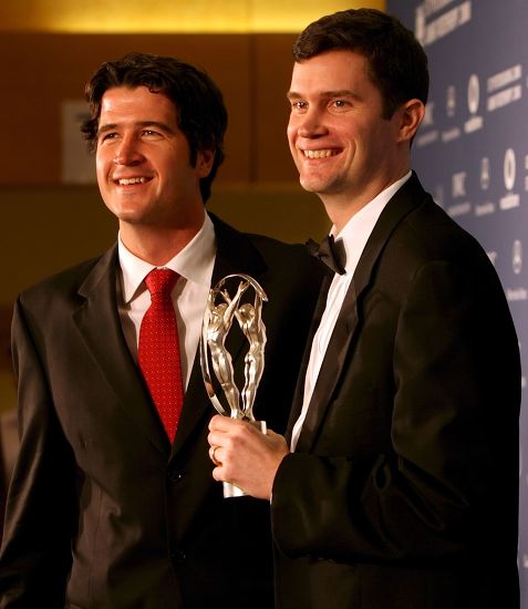 Americans Brendan Sean Tuohey Pose Trophy Editorial Stock Photo - Stock ...