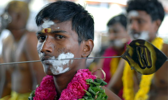 Indian Devotees His Cheeks Pierced Spear Editorial Stock Photo - Stock ...