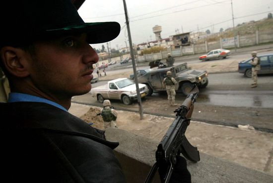 Iraqi Police Officer Keeps Watch U Editorial Stock Photo - Stock Image ...
