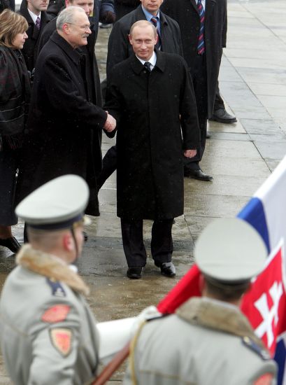 Russian President Vladimir Putin R Waves Editorial Stock Photo - Stock ...