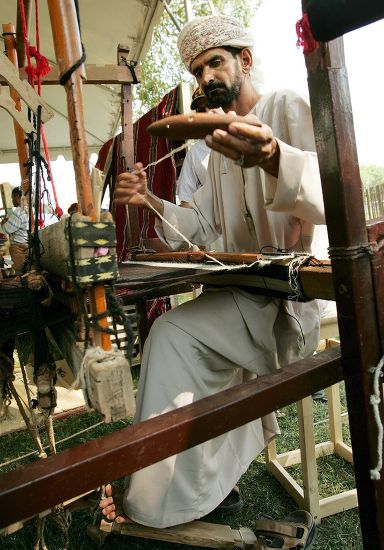 Omani Man Weaves Rug During Annual Editorial Stock Photo - Stock Image ...