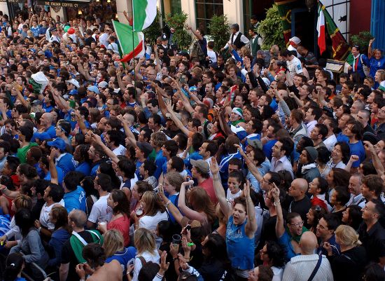 Italian Soccer Fans Celebrate Londons Soho Editorial Stock Photo ...