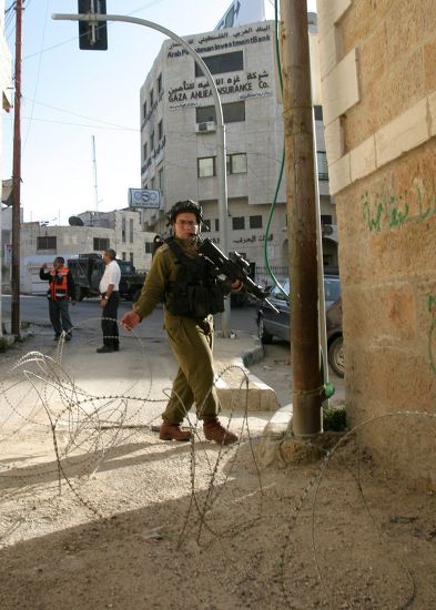 Israeli Soldiers Put Razor Wire Front Editorial Stock Photo - Stock ...
