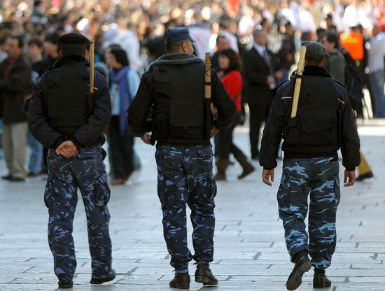 Palestinian Security Officers Stand Guard Church Editorial Stock Photo ...