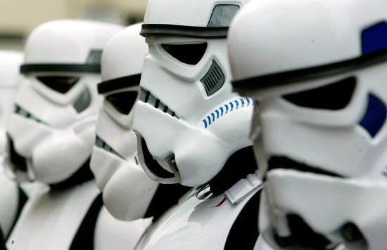 Imperial Stormtroopers Stand Guard Outside Empire Editorial Stock Photo ...
