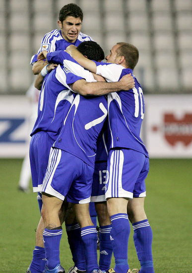 Cyprus Players Celebrate Their Opening Goal Editorial Stock Photo ...