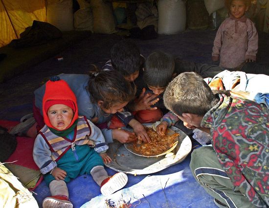 Iraqi Refugees Fallujah Eat Their Lunch Editorial Stock Photo - Stock ...