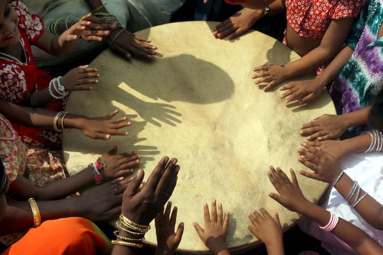 Sri Lankan Children Play Rabana Drum Editorial Stock Photo - Stock ...
