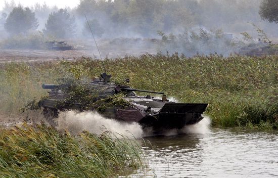 Ukrainian Light Tanks Infantry Force Crossing Editorial Stock Photo ...