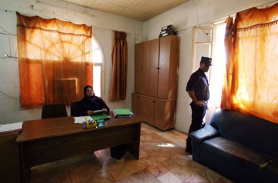 Palestinian Police Inside Spartan Room Their Editorial Stock Photo ...