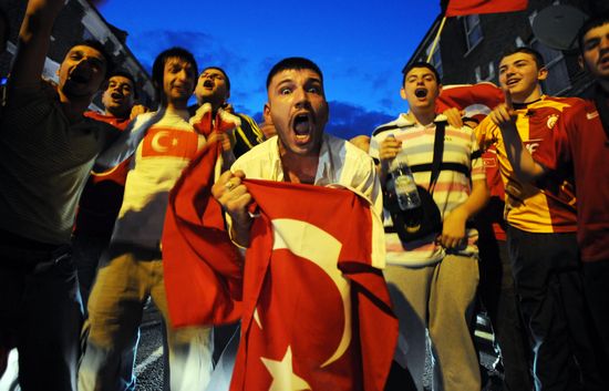 Turkish Fans On Green Lanes North Editorial Stock Photo - Stock Image ...