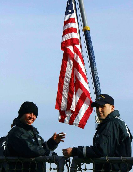 Us Navy Sailors On Deck Uss Editorial Stock Photo - Stock Image ...