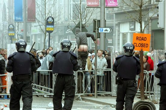 Irish Riot Police Face Off Protesters Editorial Stock Photo - Stock ...