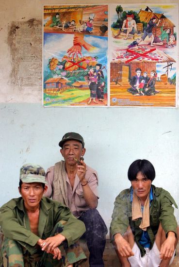 Akha Tribal Men Sit Vacant Faces Editorial Stock Photo - Stock Image ...