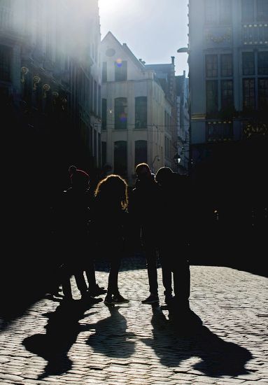 People Cast Shadows They Walk Street Editorial Stock Photo - Stock ...