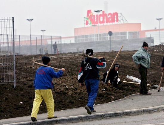 Romanian Construction Workers Leave Their Working Editorial Stock Photo ...