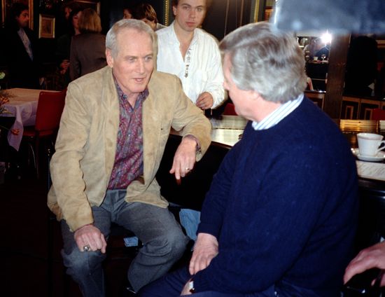 Aspel Meets Paul Newman Tv Paul Editorial Stock Photo - Stock Image ...