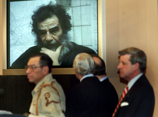 Video Image Haggard Bearded Saddam Hussein Editorial Stock Photo ...