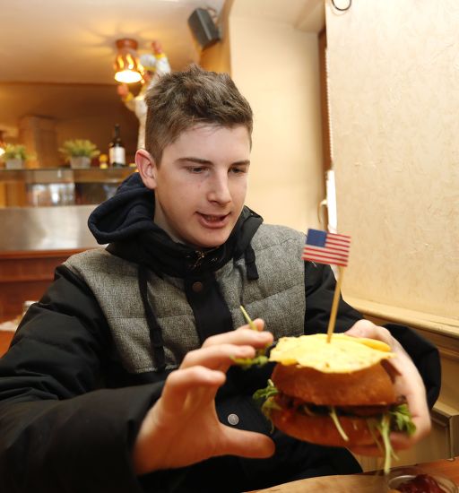 Local Guest Eats Us Presidential Burger Editorial Stock Photo - Stock ...