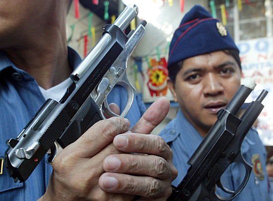 Filipino Police Officers Hold Their Service Editorial Stock Photo ...