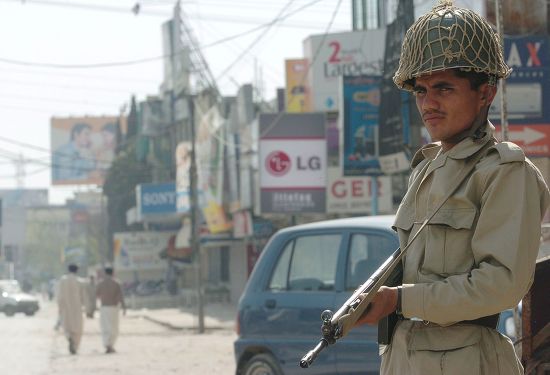 Pakistani Ranger Stands Guard On Deserted Editorial Stock Photo - Stock ...