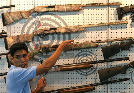 Filipino Gun Dealer Arrange Display Rifles Editorial Stock Photo ...