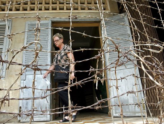 Western Tourist Walks Past Barb Wire Editorial Stock Photo - Stock ...