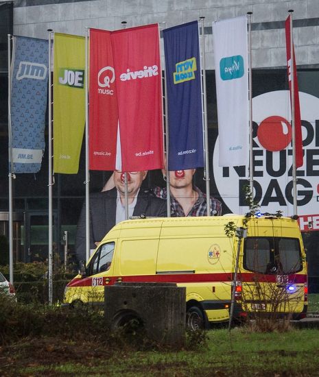 Ambulance Stands Front Buildings Belgian Vtm Editorial Stock Photo ...