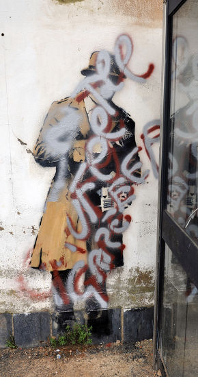 Mural Representing Three Spies Listening Conversations Editorial Stock ...