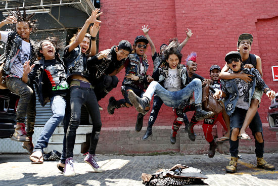 Myanmar Punks Jump Together They Take Editorial Stock Photo - Stock ...